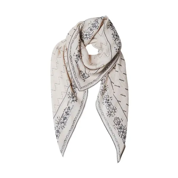 ANAMAISON Text From Ivory Silk Wool Scarf - White