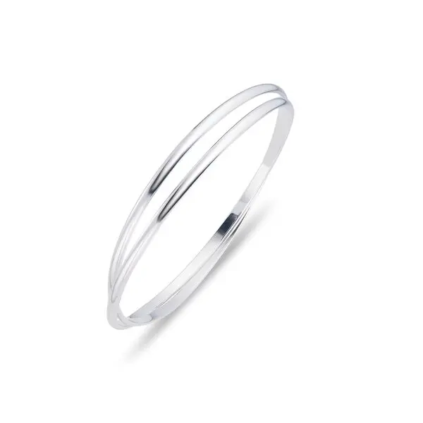 AUREE JEWELLERY Knightsbridge Double Russian Wedding Bangle - Silver