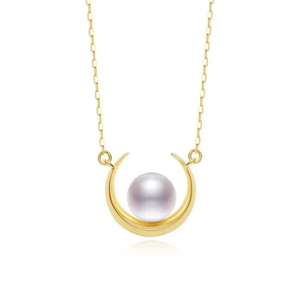 OHARA PEARL Moon Motif Necklace Gold