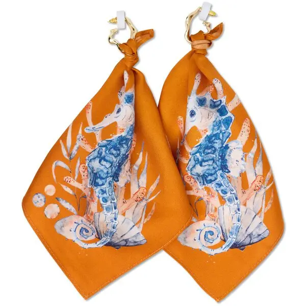 SUKI WANG LONDON Amber Seahorse Silk Earring Set Of Two - Gray/yellow