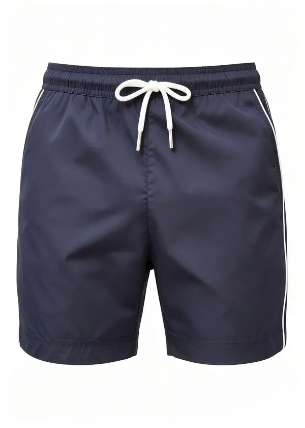 VAYLA Navy Plain Tailored Swim Shorts With Contrast Piping