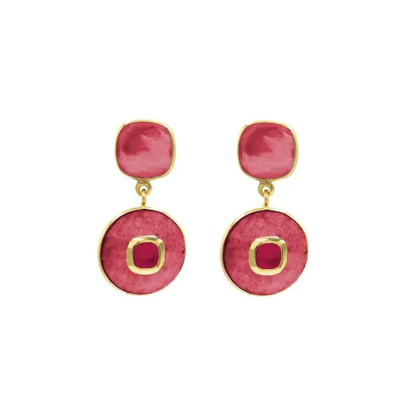 MARCIA MORAN Inelda Earrings Tourmaline And Fucisa - Red