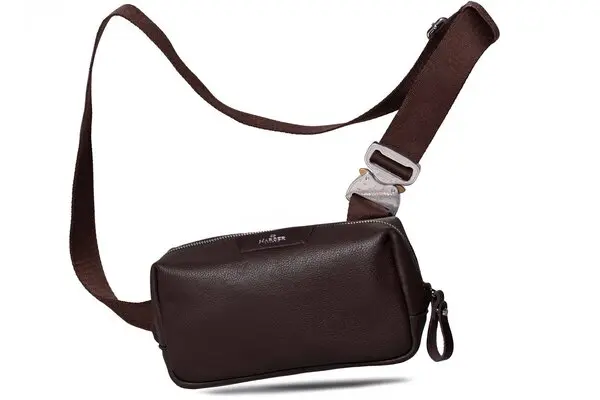 HARBER LONDON Leather Crossbody Bag Caoba - Brown