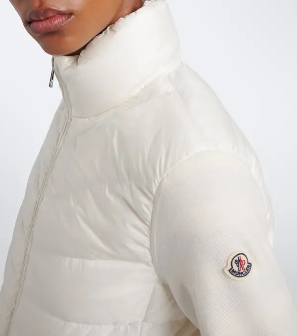Moncler Tricot Down-paneled Virgin Wool Cardigan