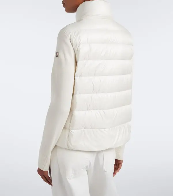 Moncler Tricot Down-paneled Virgin Wool Cardigan