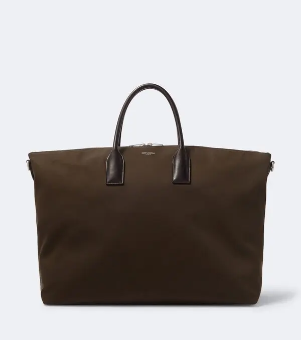 Saint Laurent Leather-trimmed Canvas Tote Bag