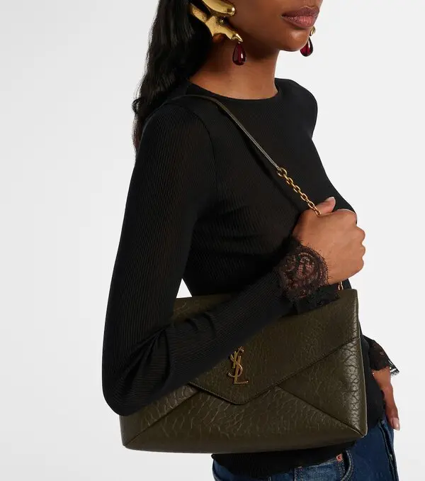 Saint Laurent Cassandre Large Leather Shoulder Bag