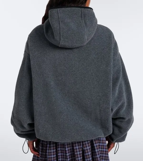 Miu Miu Hooded Oversized Fleece Jacket