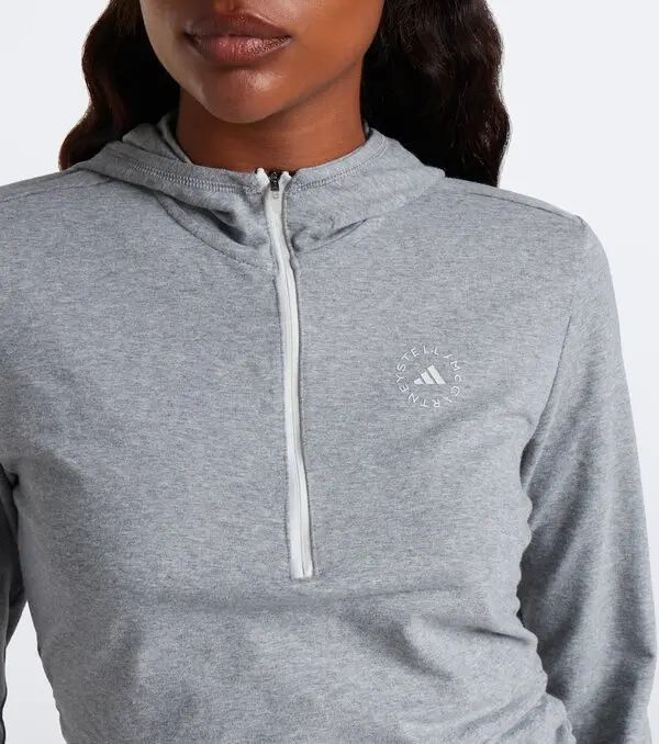 Adidas By Stella McCartney Logo Jersey Half-zip Hoodie