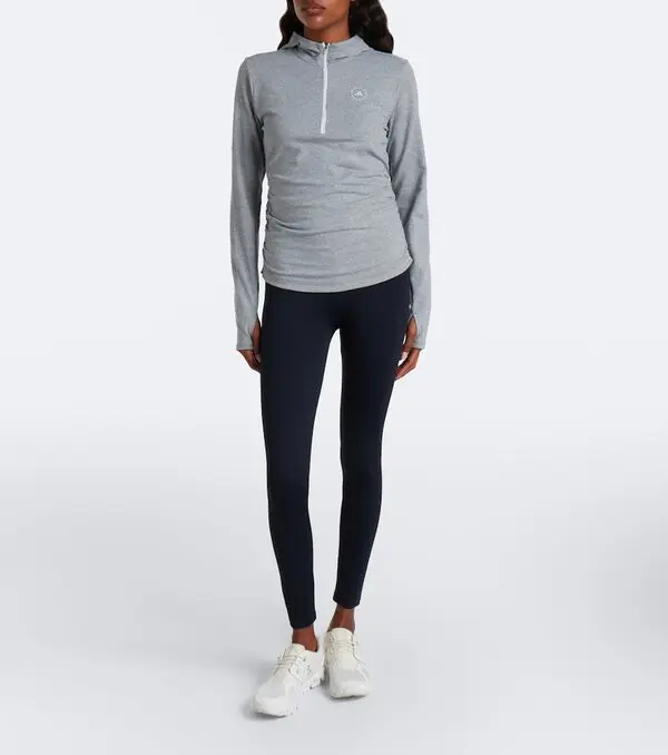 Adidas By Stella McCartney Logo Jersey Half-zip Hoodie