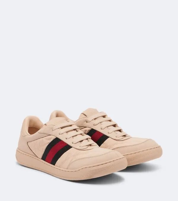 Gucci Screener Web Stripe Sneakers - Beige_1
