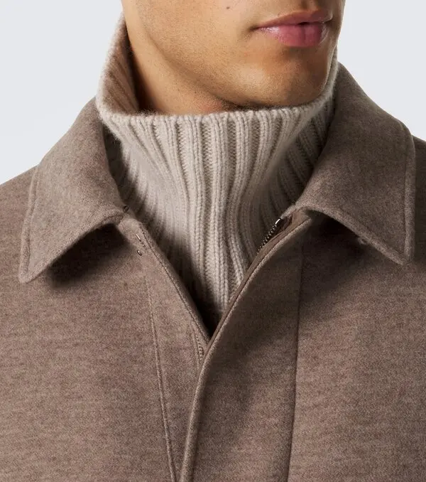 Canali Shearling-trimmed Wool And Cashmere Jacket