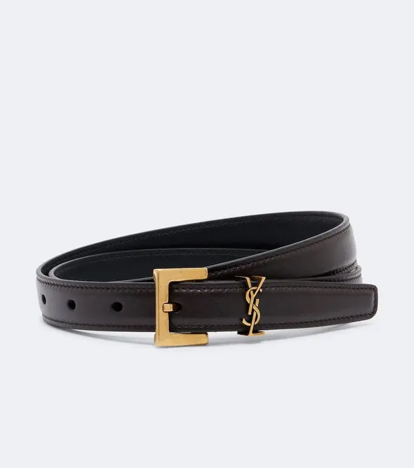 Saint Laurent Cassandre Leather Belt