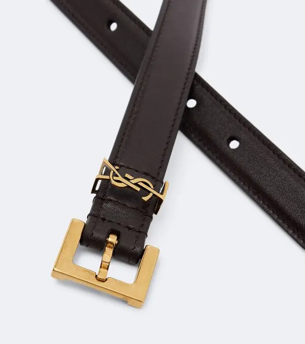 Saint Laurent Cassandre Leather Belt