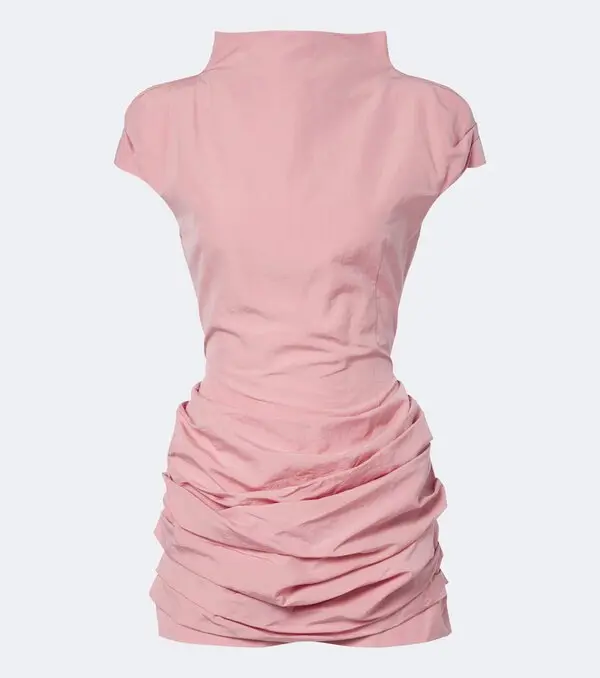 Magda Butrym Draped Cotton And Silk Minidress - Pink