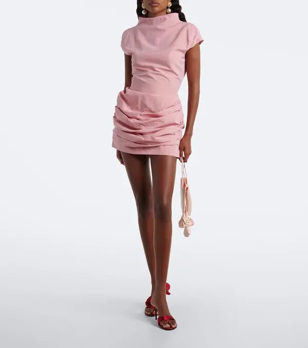 Magda Butrym Draped Cotton And Silk Minidress