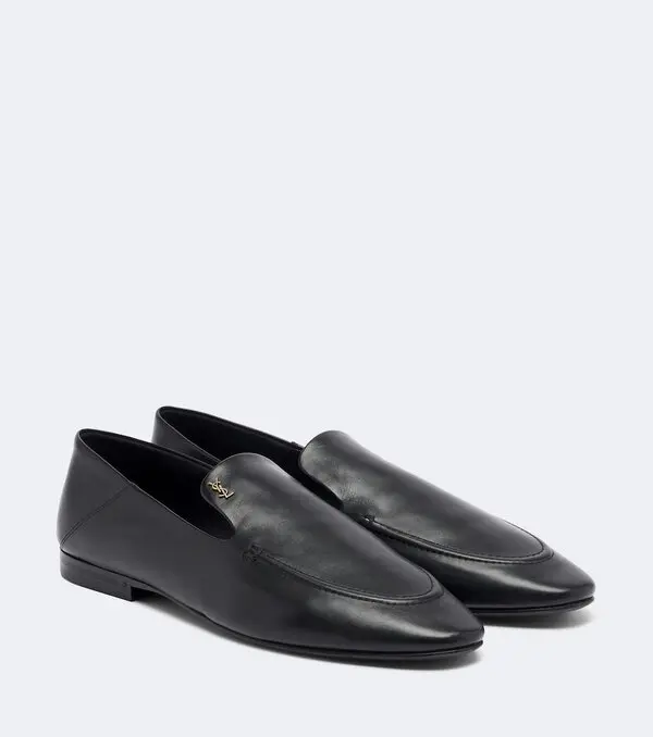 Saint Laurent Alain Leather Loafers - Black