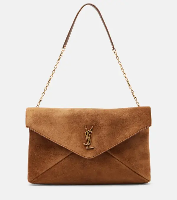 Saint Laurent Cassandre Large Suede Shoulder Bag
