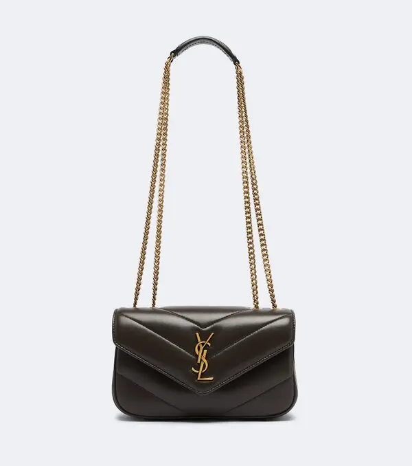 Saint Laurent Loulou Mini Leather Shoulder Bag - Brown