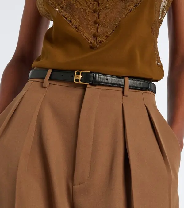 Saint Laurent Cassandre Leather Belt
