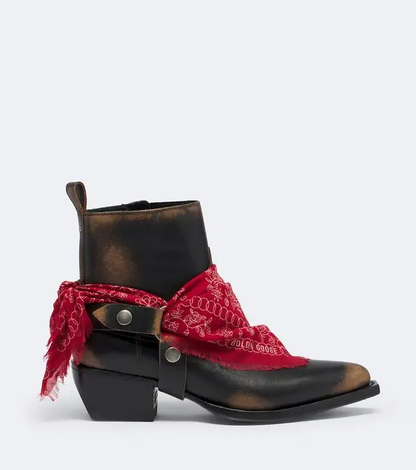 GOLDEN GOOSE Debbie Leather Cowboy Boots