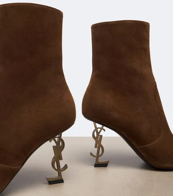 Saint Laurent Opyum Suede Ankle Boots