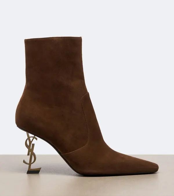 Saint Laurent Opyum Suede Ankle Boots