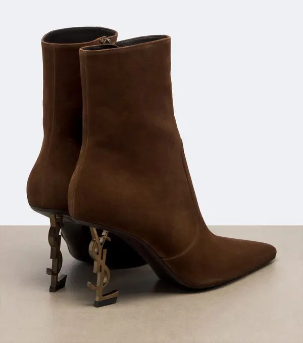 Saint Laurent Opyum Suede Ankle Boots