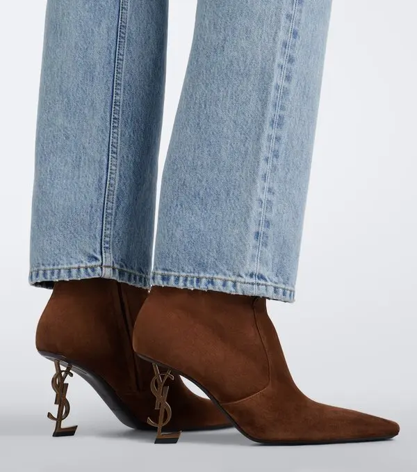 Saint Laurent Opyum Suede Ankle Boots