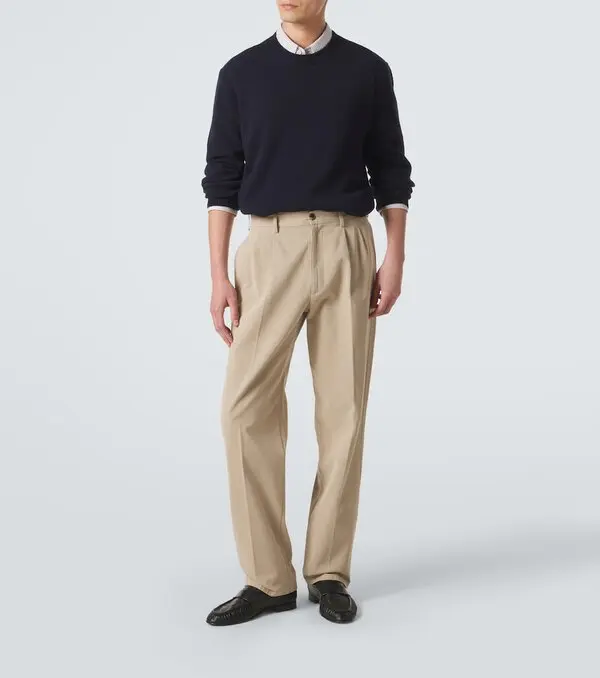 THE ROW Tomasino Cotton Twill Straight Pants