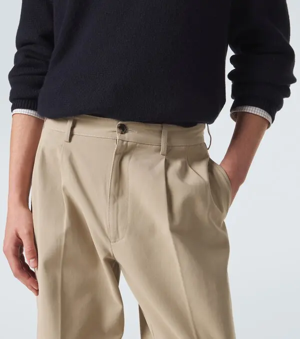 THE ROW Tomasino Cotton Twill Straight Pants