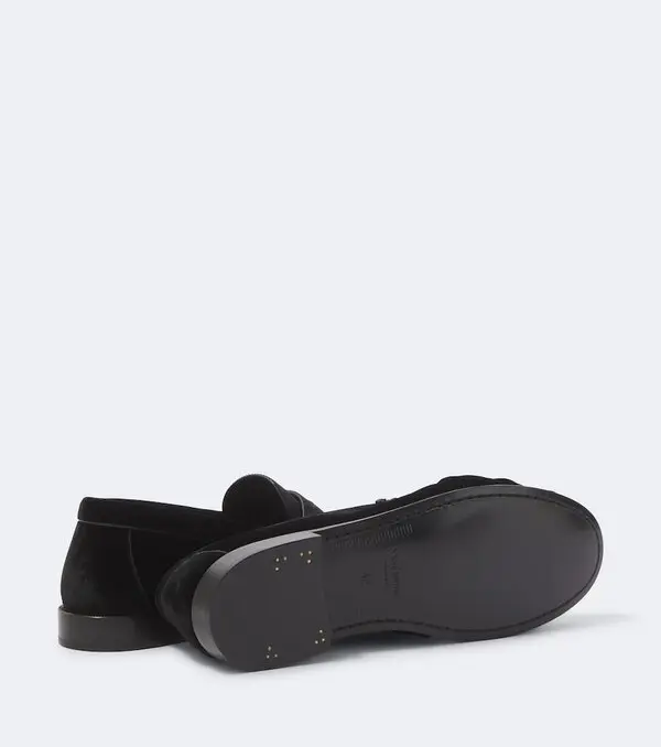 Saint Laurent Le Loafer Velvet Penny Loafers - Black