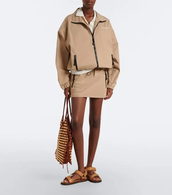 Miu Miu Ivy Crochet Striped Tote Bag