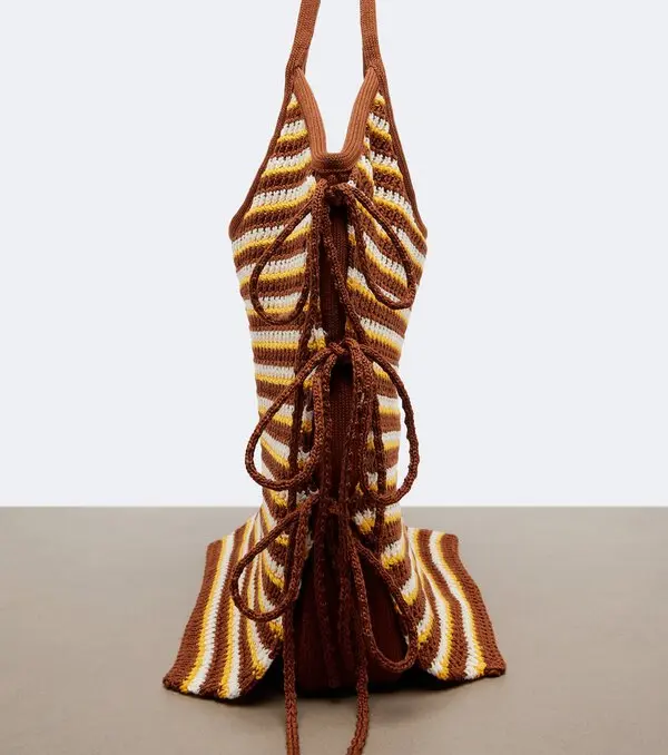 Miu Miu Crocheted Striped Shopper Bag