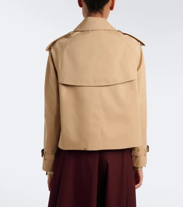 Burberry Double-breasted Cotton Gabardine Jacket
