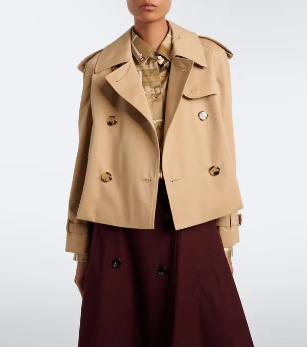 Burberry Double-breasted Cotton Gabardine Jacket