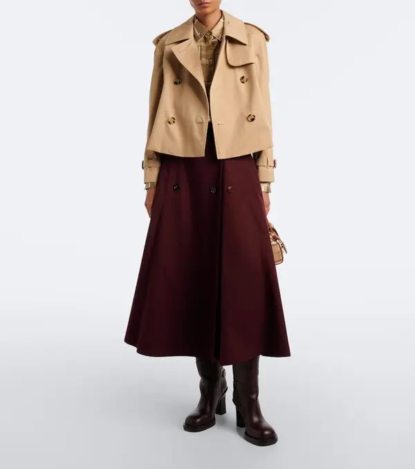 Burberry Double-breasted Cotton Gabardine Jacket