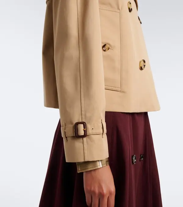 Burberry Double-breasted Cotton Gabardine Jacket