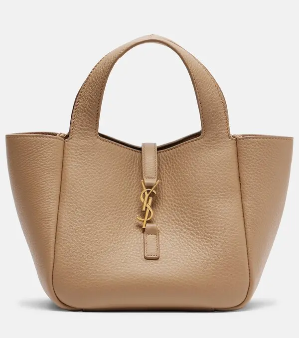 Saint Laurent Le 5 A 7 Baby Bea Leather Top-handle Bag - Beige