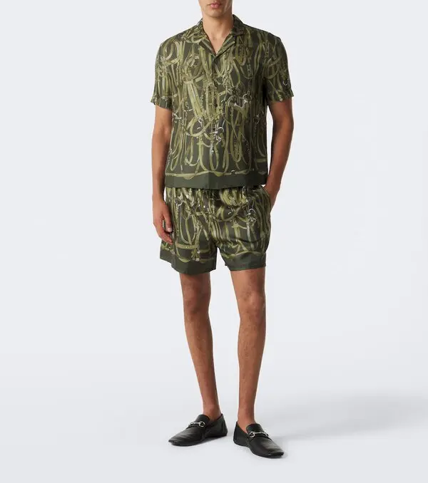 Gucci Printed Silk Twill Bowling Shirt