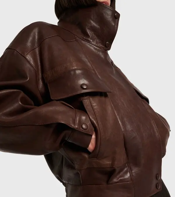 Saint Laurent Leather Bomber Jacket