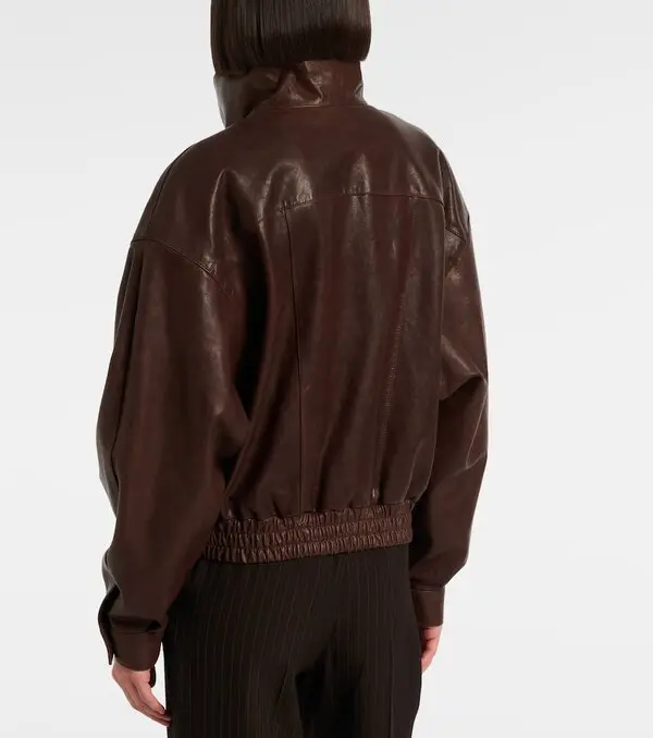 Saint Laurent Leather Bomber Jacket