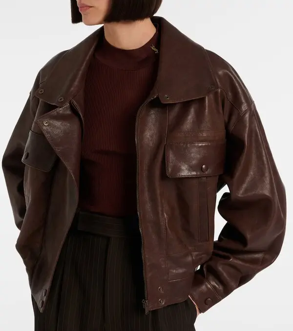 Saint Laurent Leather Bomber Jacket