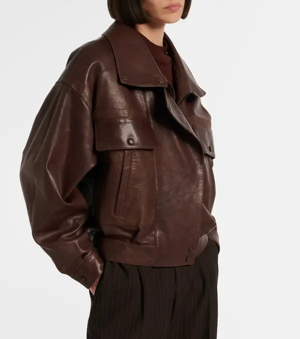 Saint Laurent Leather Bomber Jacket