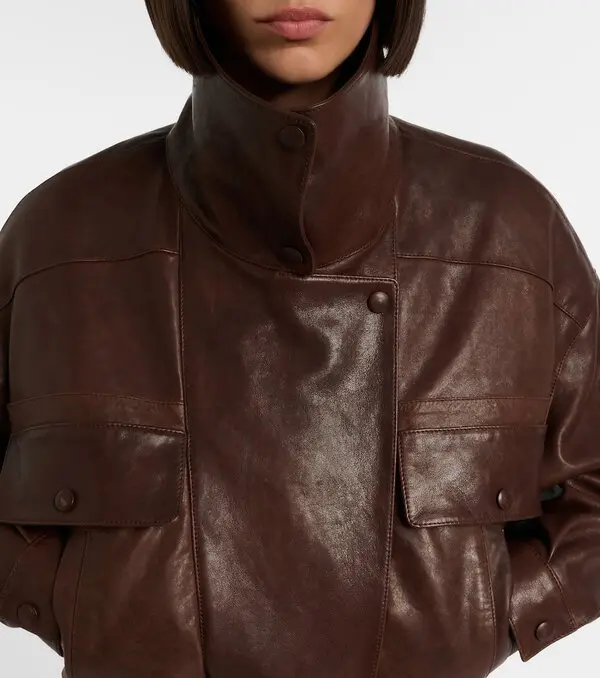 Saint Laurent Leather Bomber Jacket