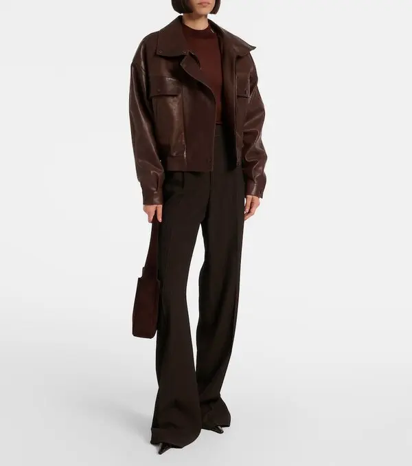 Saint Laurent Leather Bomber Jacket