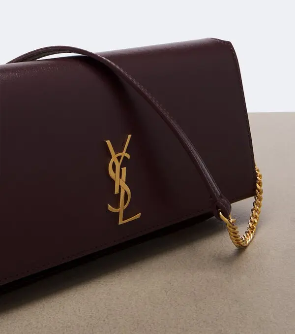 Saint Laurent Cassandre Leather Phone Pouch
