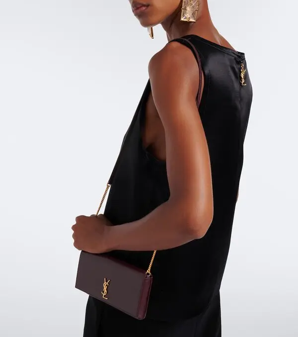 Saint Laurent Cassandre Leather Phone Pouch