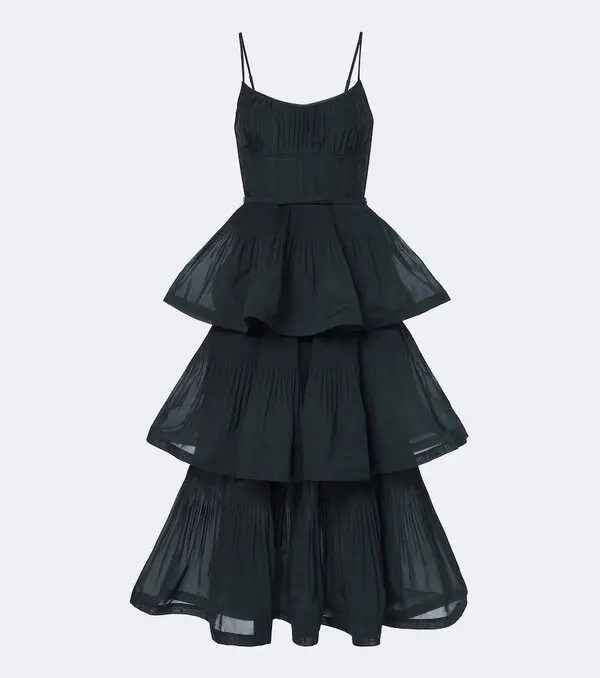 Zimmermann Pleated Tiered Bustier Dress