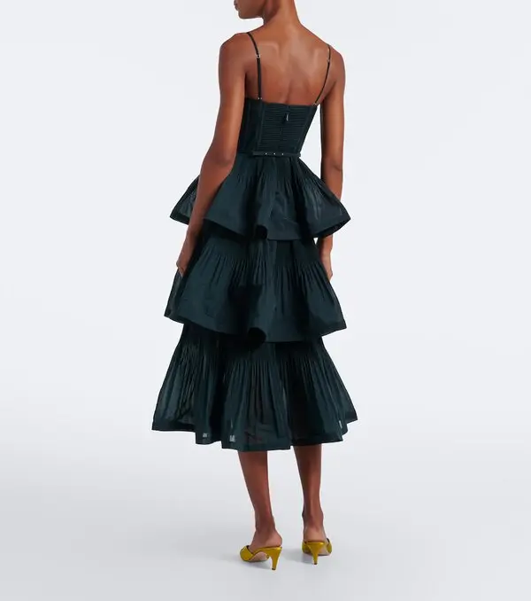 Zimmermann Pleated Tiered Bustier Dress